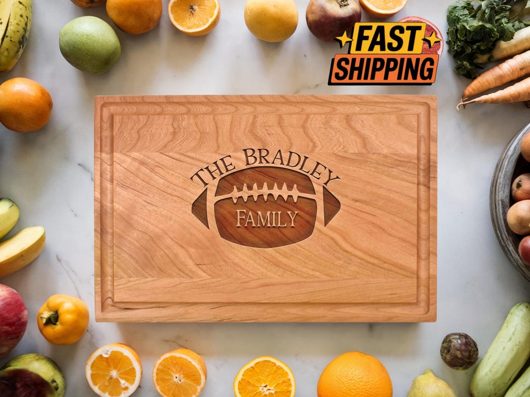Personalized Football Cutting Board, Custom Football Board, Charcuterie ...