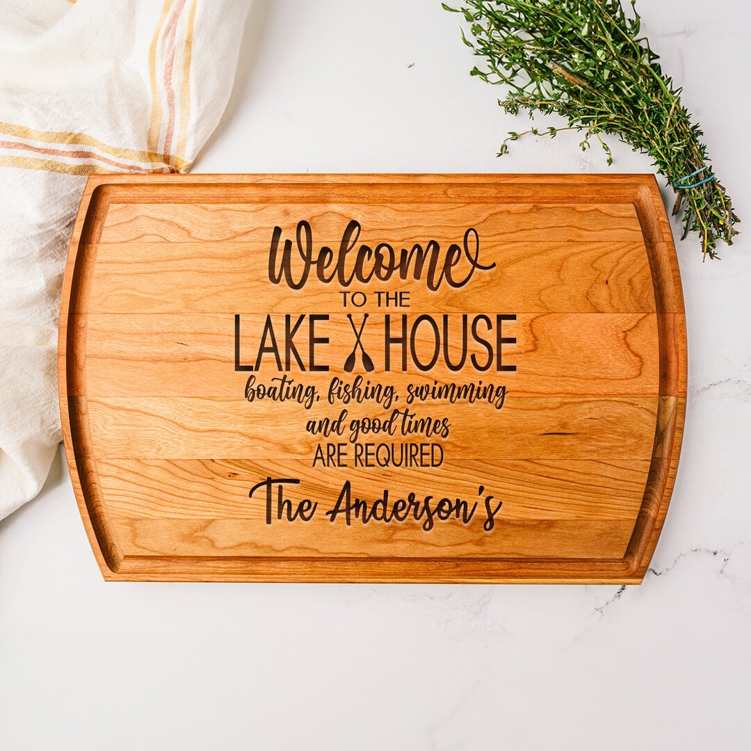 Lake House Cutting Board, Housewarming Gift, Personalized Cutting Board ...