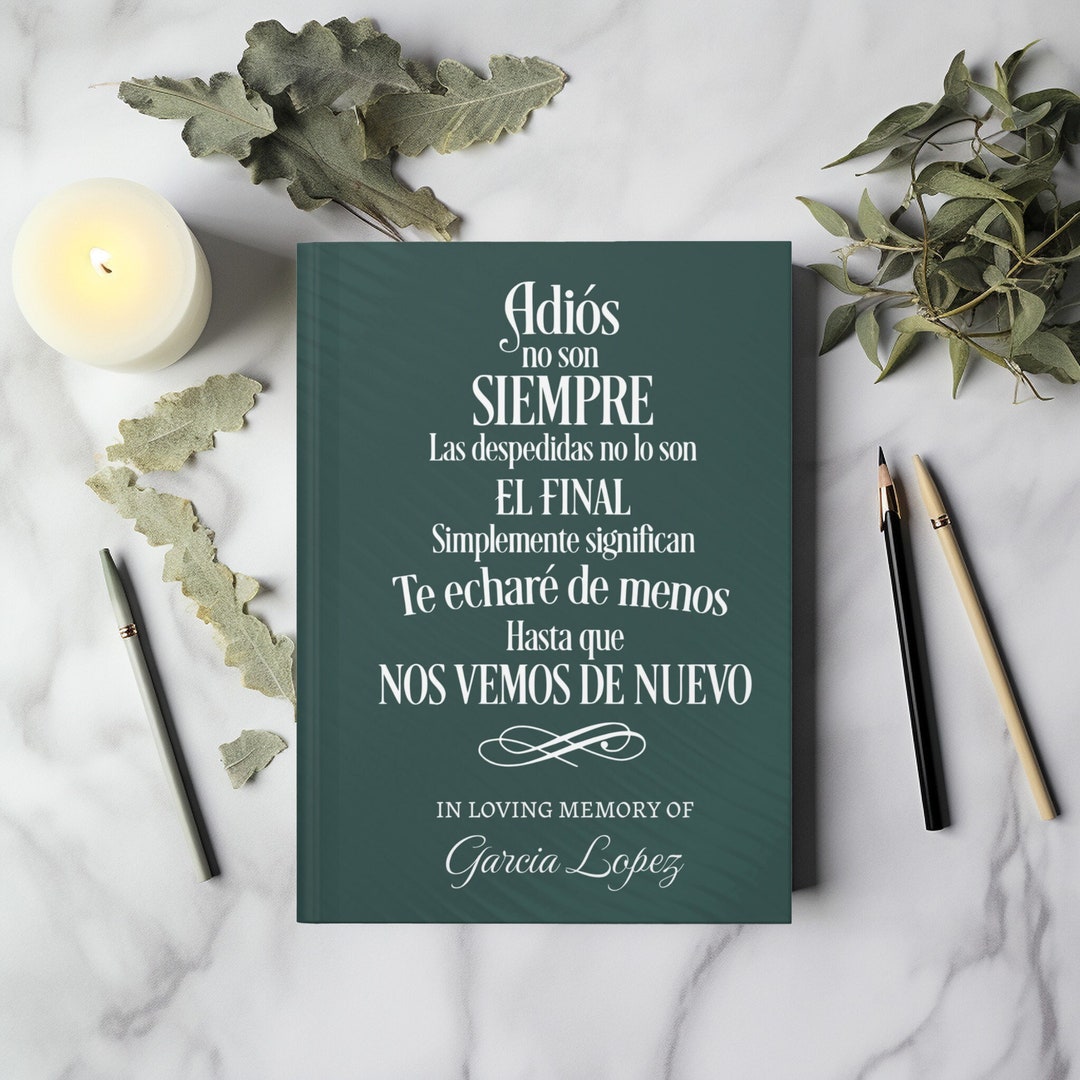 Spanish Memorial Journal: in Loving Memory Keepsake Notebook - Etsy