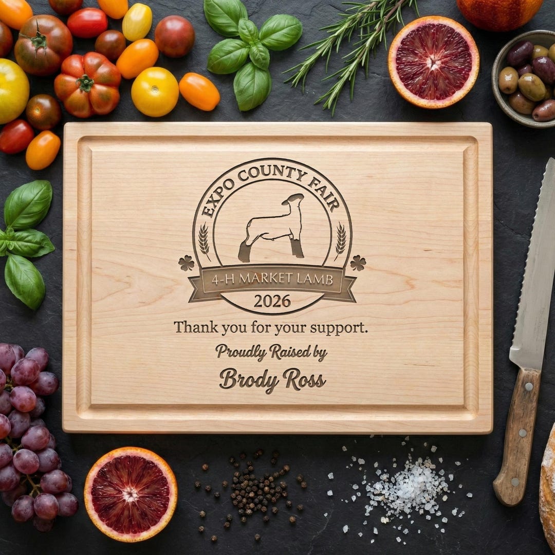 Personalized County Fair Cutting Board, Custom Lamb Cutting Board – FFA ...