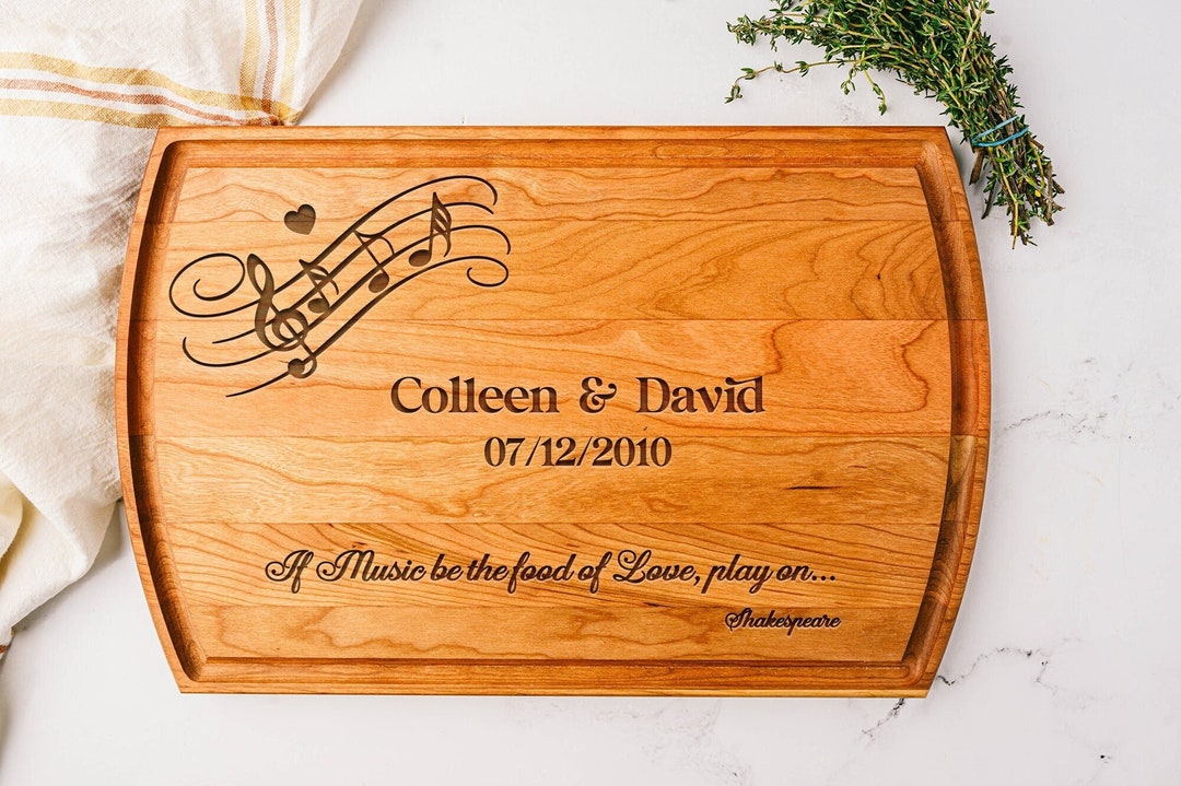 Music Note Cutting Board Engraved Cutting Board Musical - Etsy