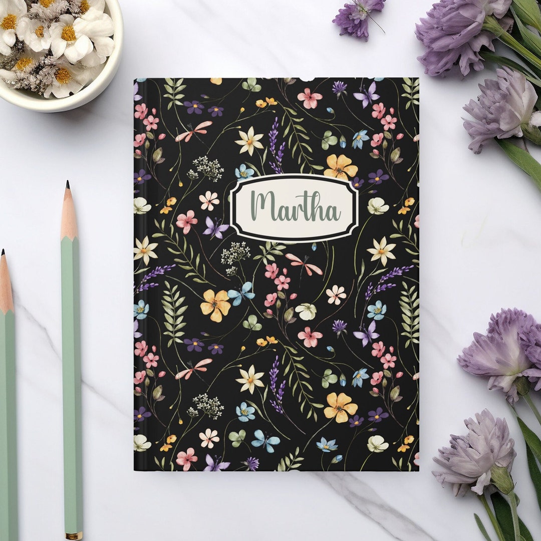 Personalized Wildflower Hardcover Journal: Custom Floral Notebook - Etsy