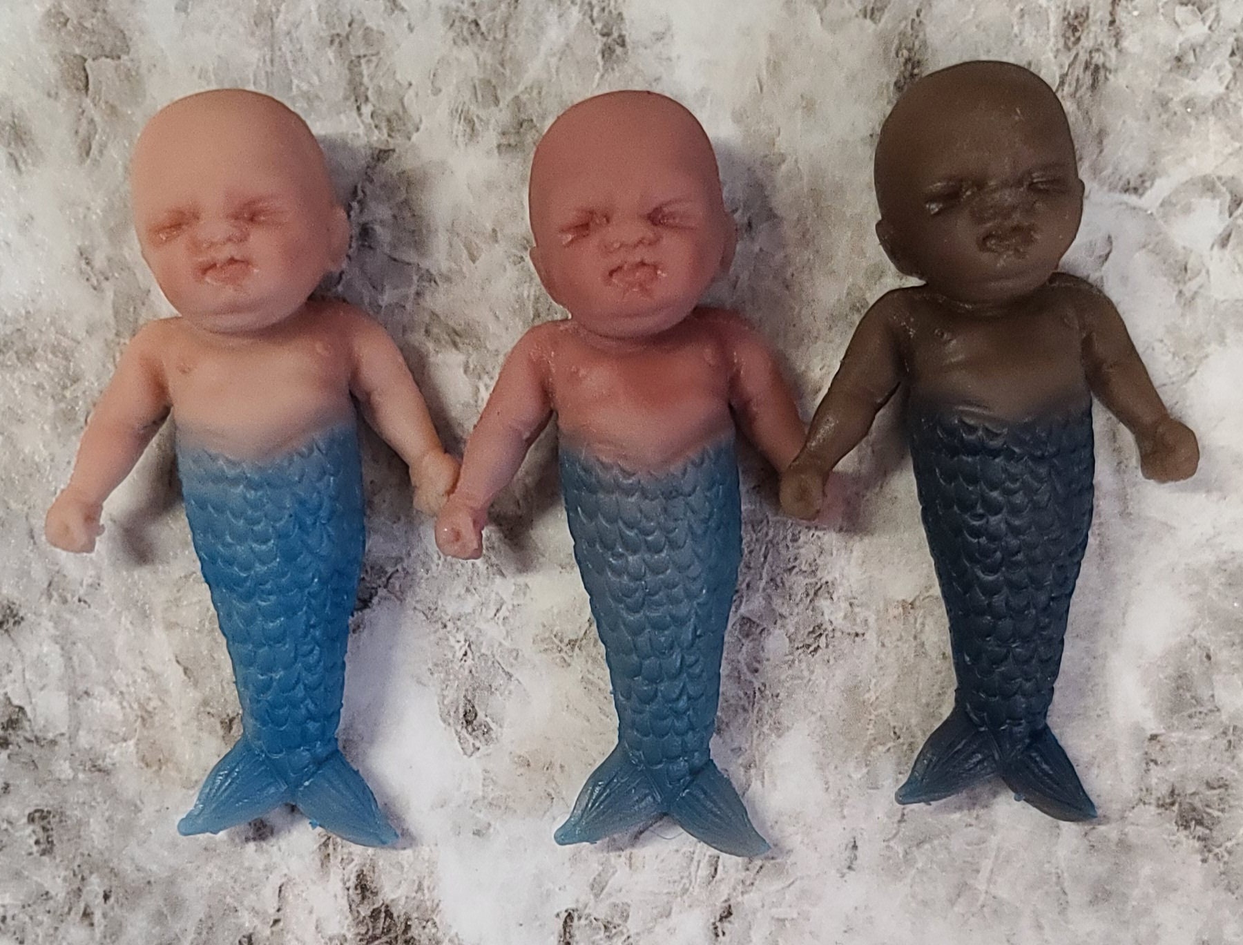 Mermaid tail body with attached flesh torso, fits 18" - 20" reborn baby ...