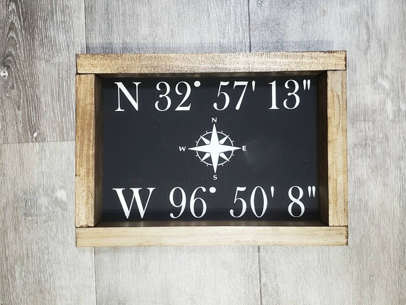 Coordinates Maps Signs With Navigational Coordinates Lake - Etsy