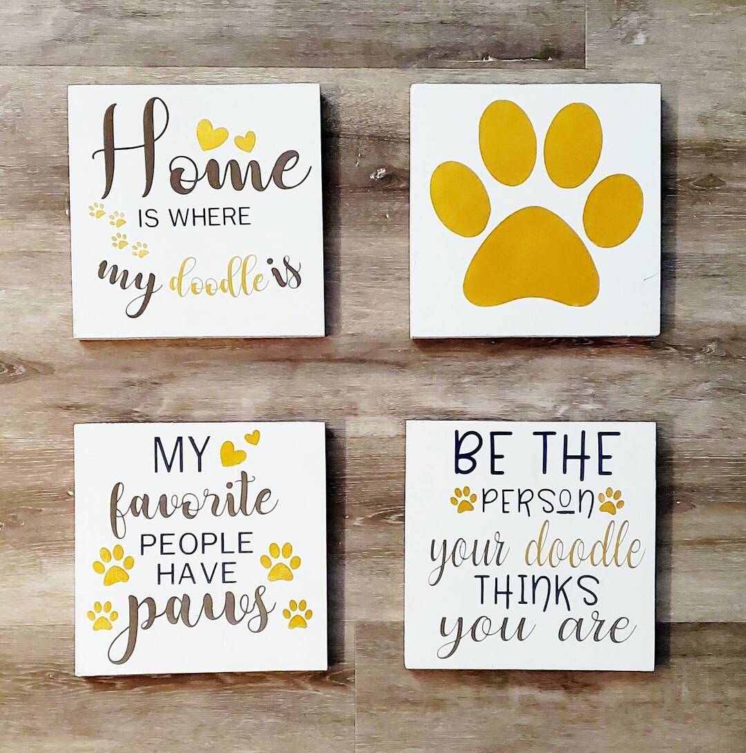 Golden Doodle, Dog Sign, Doodle Mom, Golden Doodle Breed 4 Pc Sign Set ...