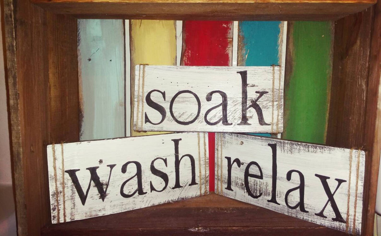 Wash Soak Relax Bathroom Signs Rustic Bathroom Decor - Etsy