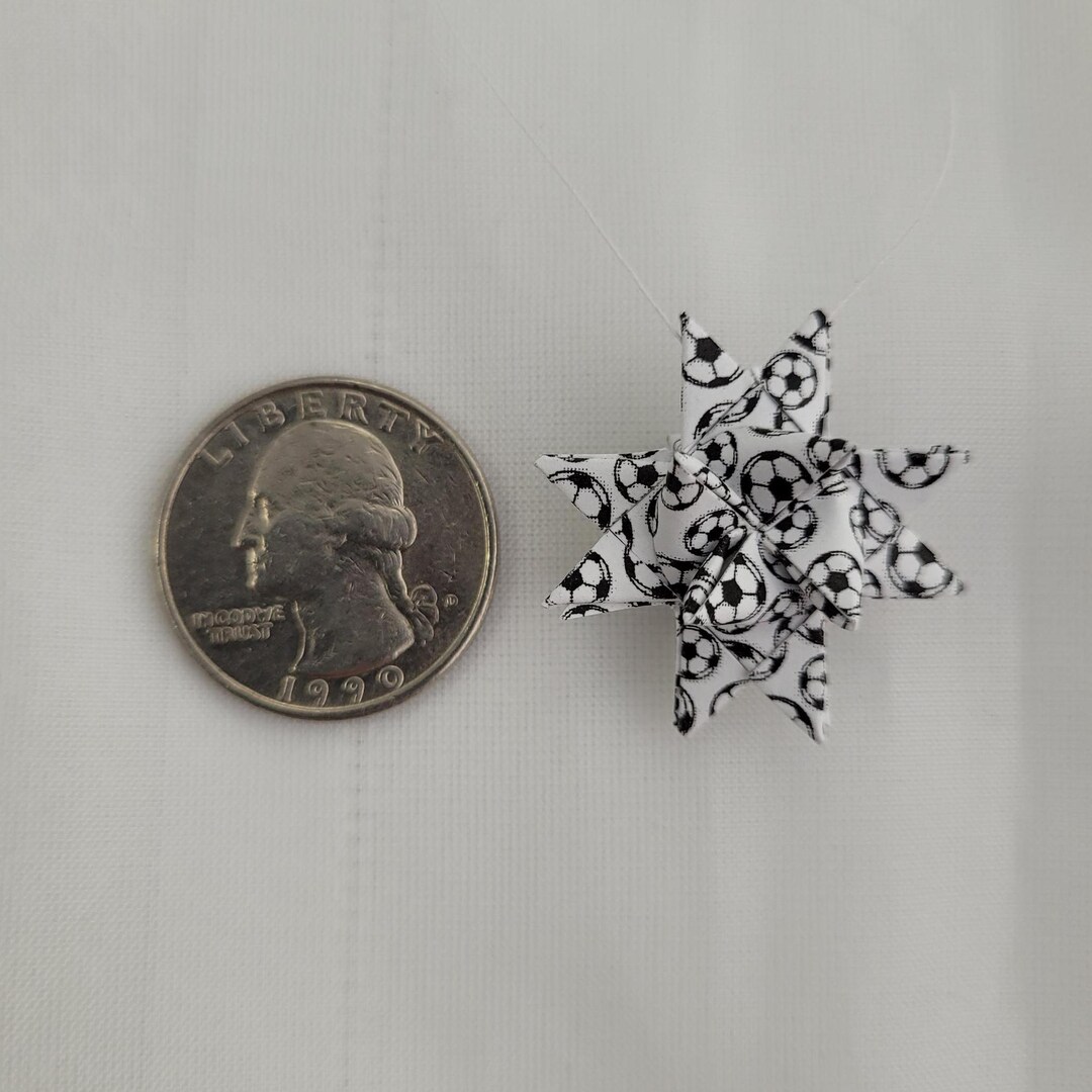 9 Small 1" Froebel Stars - Soccer Ball Pattern - Handmade Paper ...