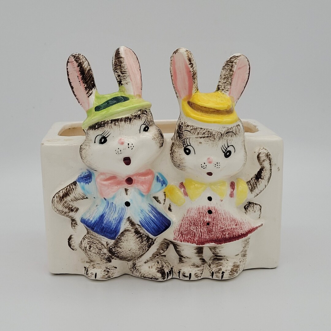 Vintage Rare Samson Imports 1957 Easter Bunny Planter - M304 - Adorable ...