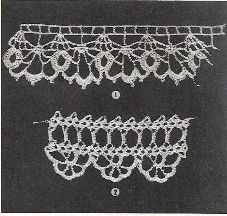 PDF - Two Edgings Crochet Lace - Elizabeth Hiddleson Crochet Pattern ...