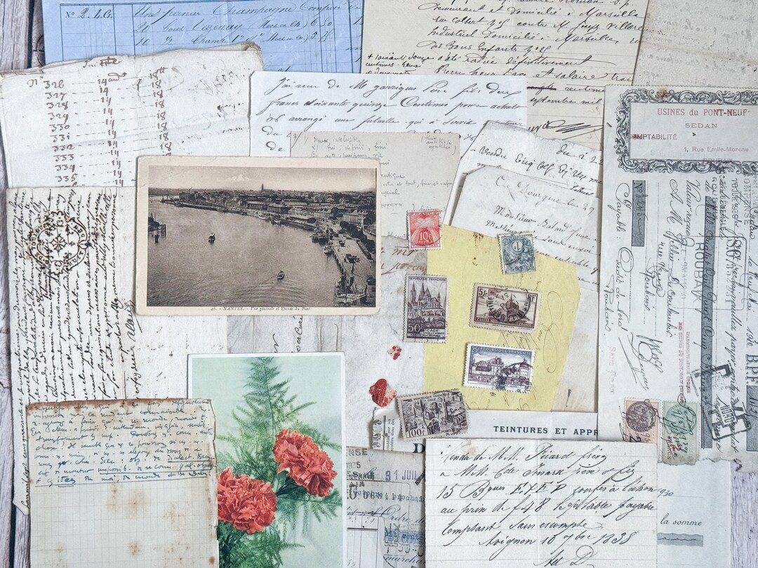 Lot of 25 Vintage French Paper Ephemera Pieces 1900's Paper Ephemera ...