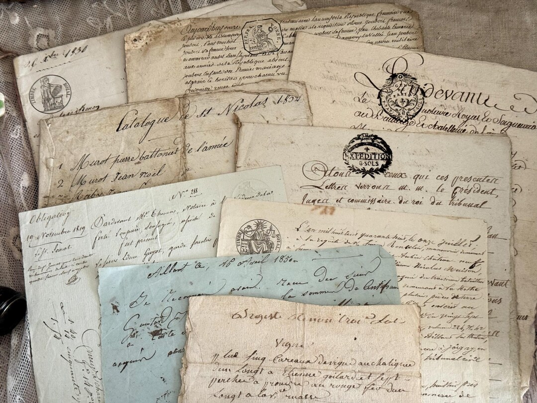 Bundle of Antique French Papers - Paper Ephemera - Junk Journaling ...