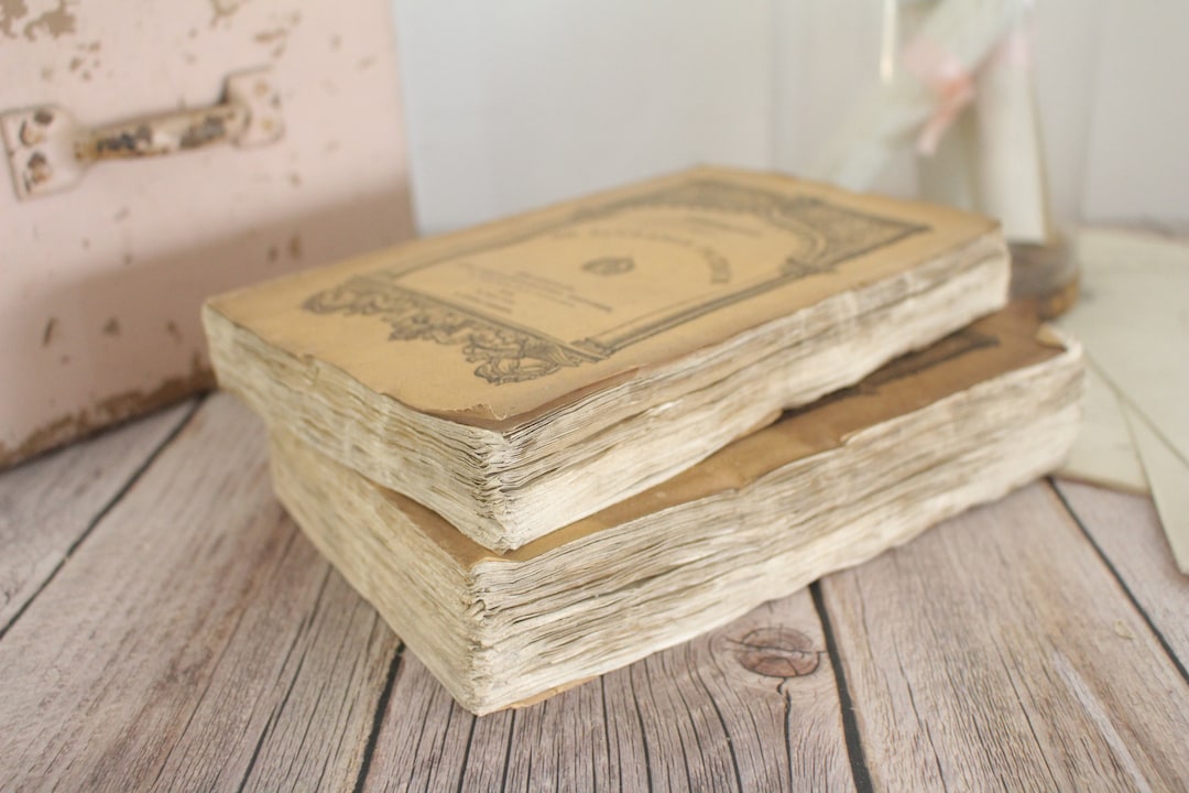 1830 Set of 2 Antique French Paperback Books With Ruffled Pages 19th ...