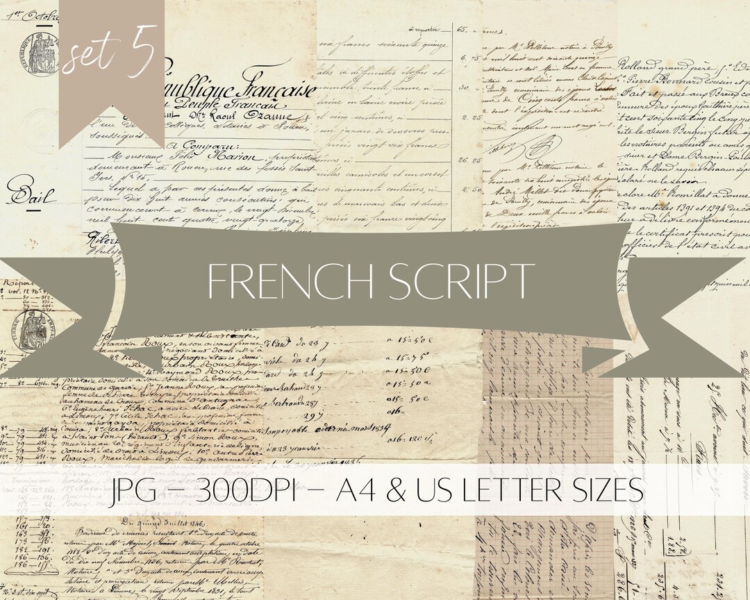 Antique French Paper Ephemera - Digital Download - Printable - Junk ...
