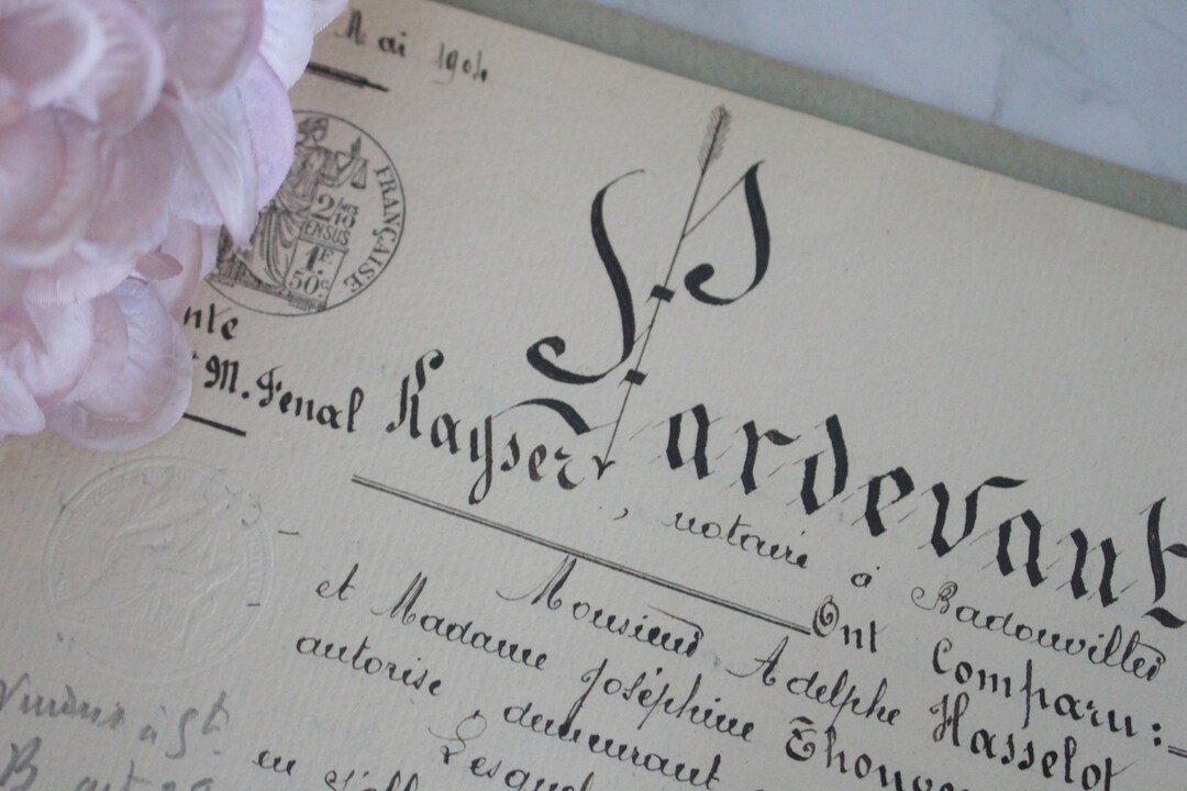 1904 Antique French Legal Handwritten Document Vintage Ephemera - Etsy UK