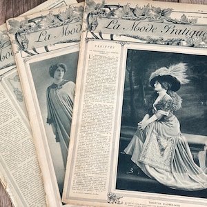 Set of 3 Antique French Fashion Magazines 1900's La Mode Pratique - Etsy