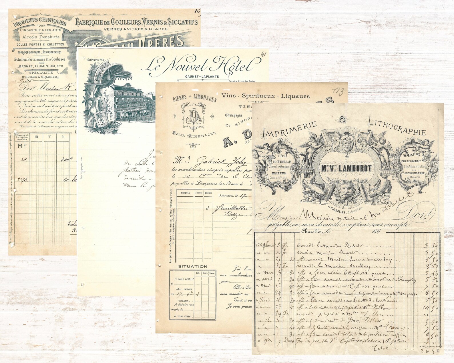 Antique French Receipts - Digital Download - Printable - Junk Journal ...
