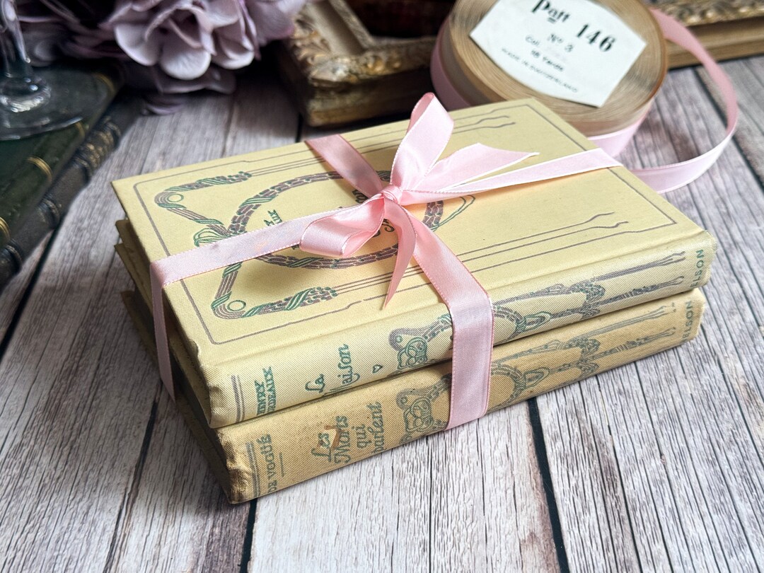Set of 2 Vintage French Nelson Books Book Bundle Shabby Chic Decorative ...