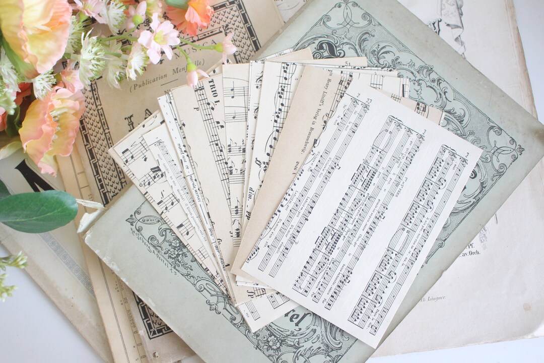 Vintage Music Paper Ephemera - 20 Pieces - Junk Journal - Scrapbooking ...