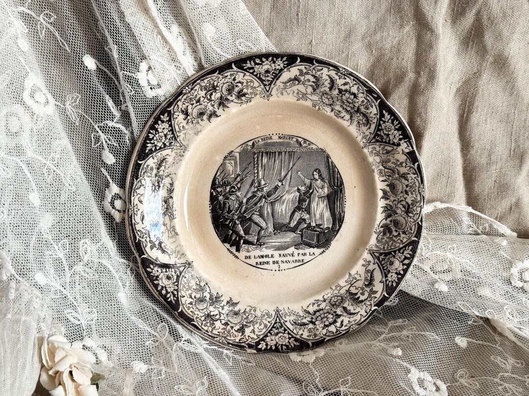 Vintage French Ironstone Talking Plate Decorative Plate Choisy 2 - Etsy