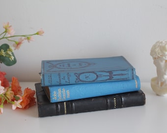 Set of 3 Vintage Books - Blue Book Bundle - Shabby Chic - Decorative ...