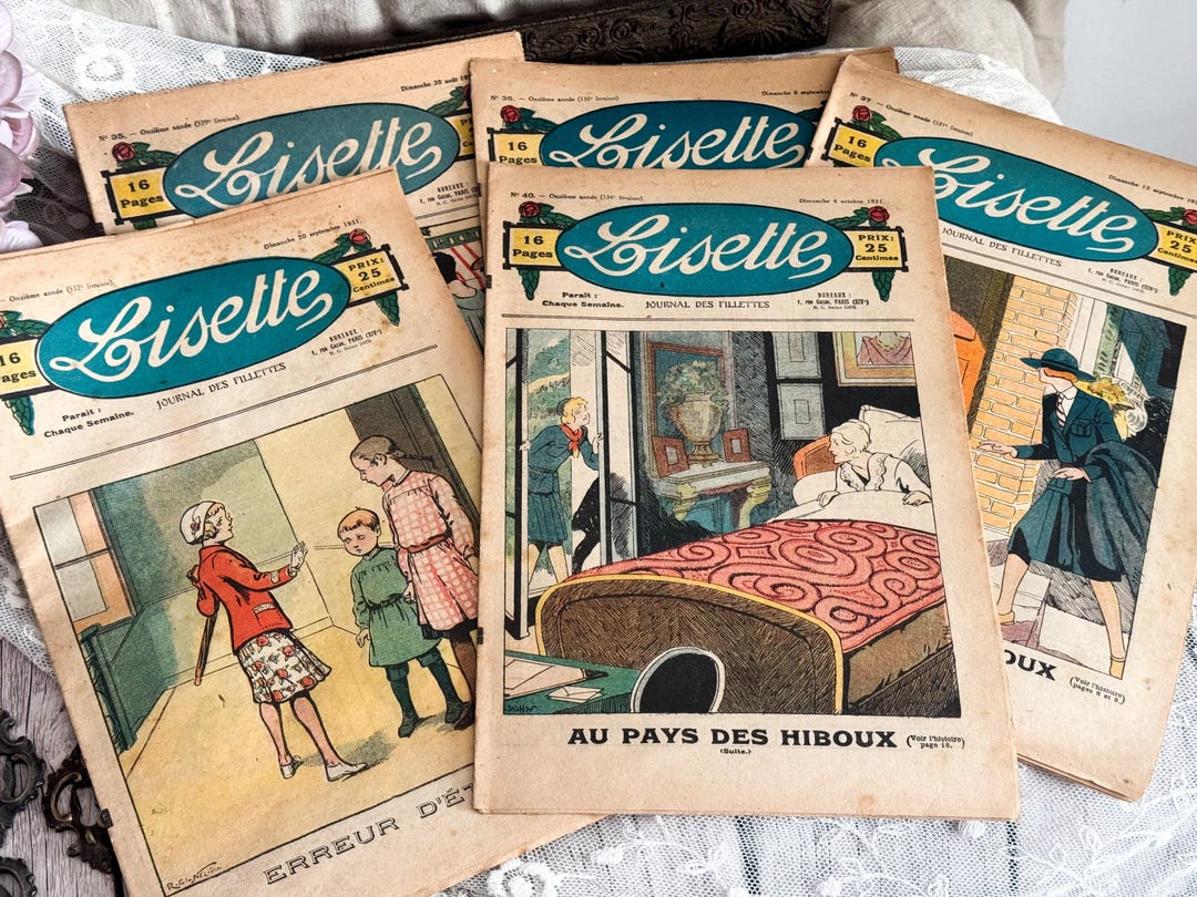 Set of 5 Vintage French Magazines - Children's Magazine - Lisette - 1930's - Etsy