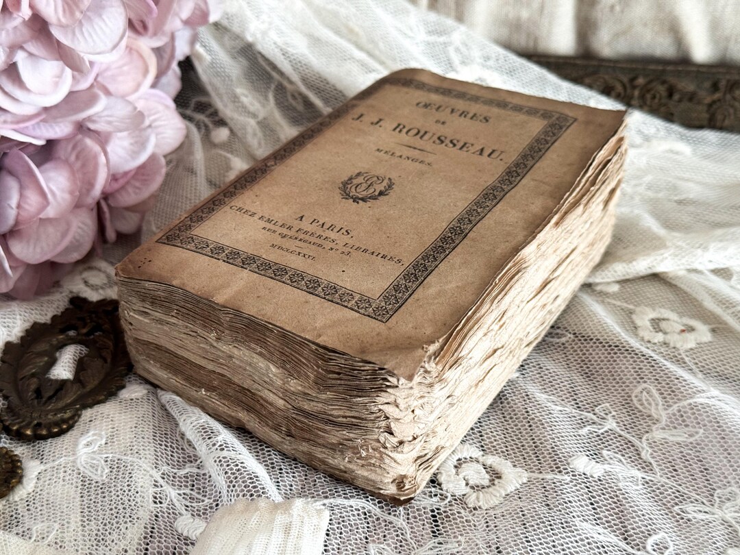 Antique French Paperback Book With Ruffled Pages - 19th Century - Rag ...