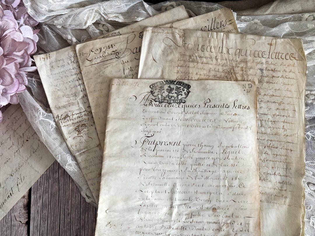 Lot of Antique French Legal Handwritten Documents - Parchment - 1600's ...