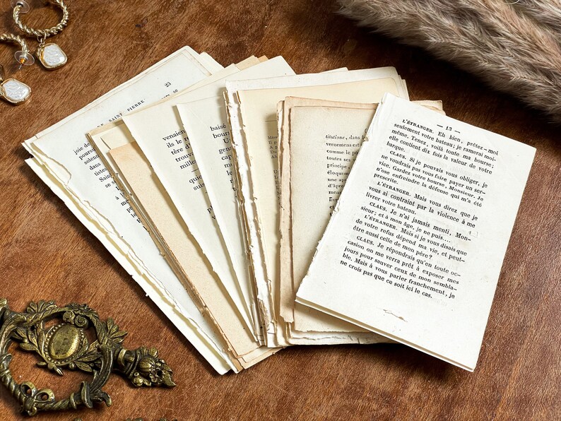Assorted Antique Book Pages – French Ephemera for Junk Journals - Etsy