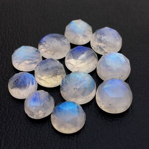 Natural Rainbow Moonstone Rose Cut Round Cabochon 8MM, 9MM, 10MM, 11MM ...