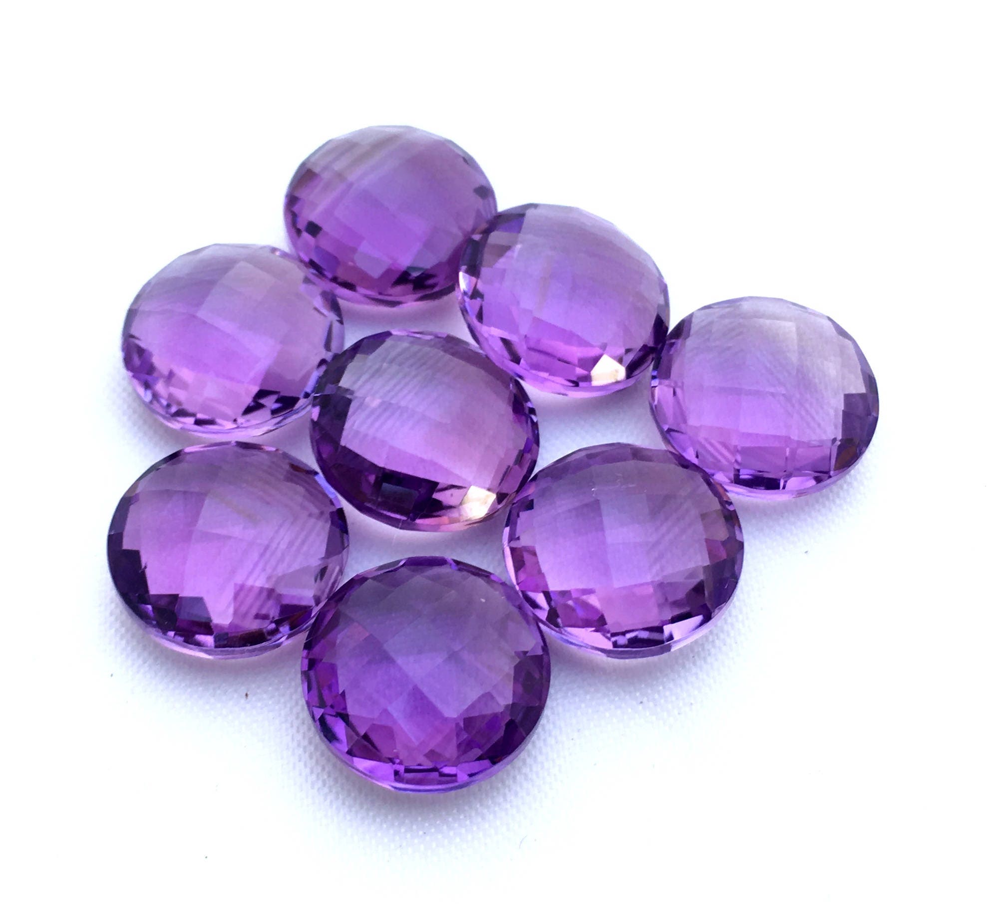 Amethyst Faceted Round Briolette 10MM 12MM Medium-dark | Etsy