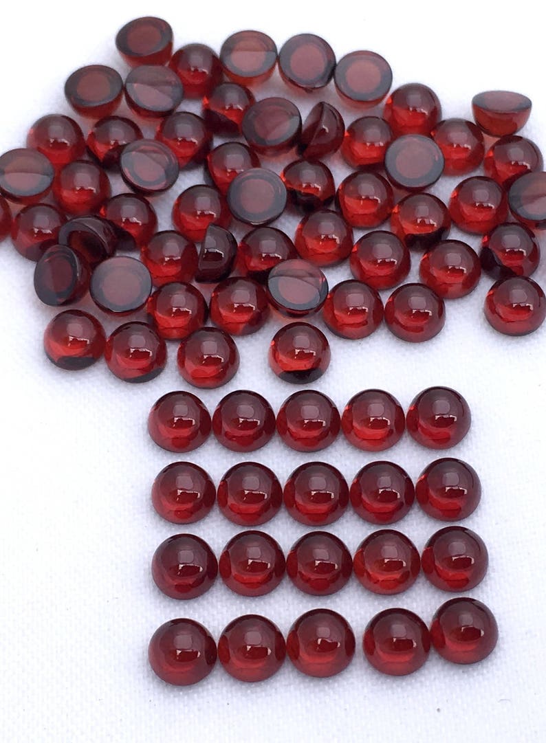 Sale Natural Garnet Round Cabochon Plain Polished Round 3mm - Etsy