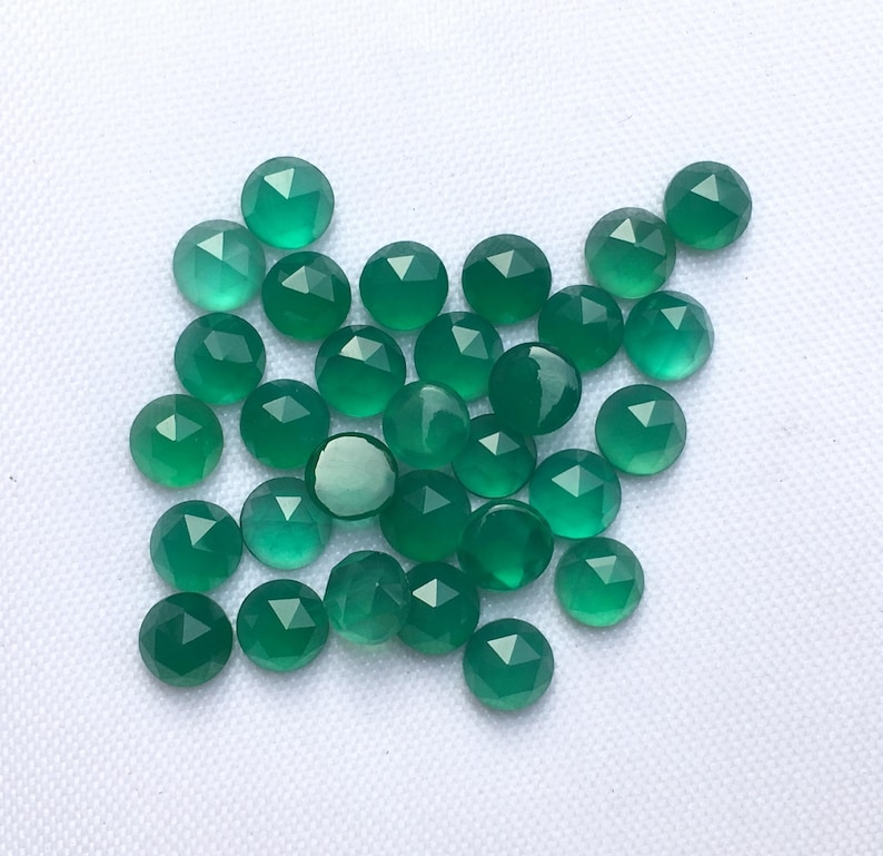 SALE Green Onyx Rose Cut Round 4MM 5MM 6MM / Fine Quality / - Etsy
