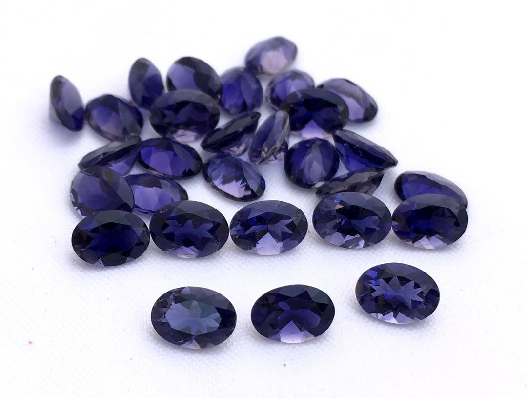 SALE Natural Iolite 6x4, 7x5, 8x6mm Faceted Oval, Violet Blue Colour ...
