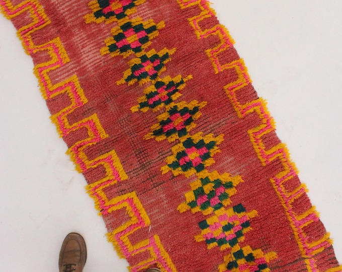 Vintage Moroccan Runner Rug - 2.5x7.4feet / 78x225cm - Bohemian ...