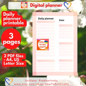Daily Planner Printable. Simple Planner Orange Floral. Work From Home ...