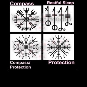 Viking Symbols SVG Bundle Mjolnir Vegvisir Valknut Aegishjalmur Helm of ...