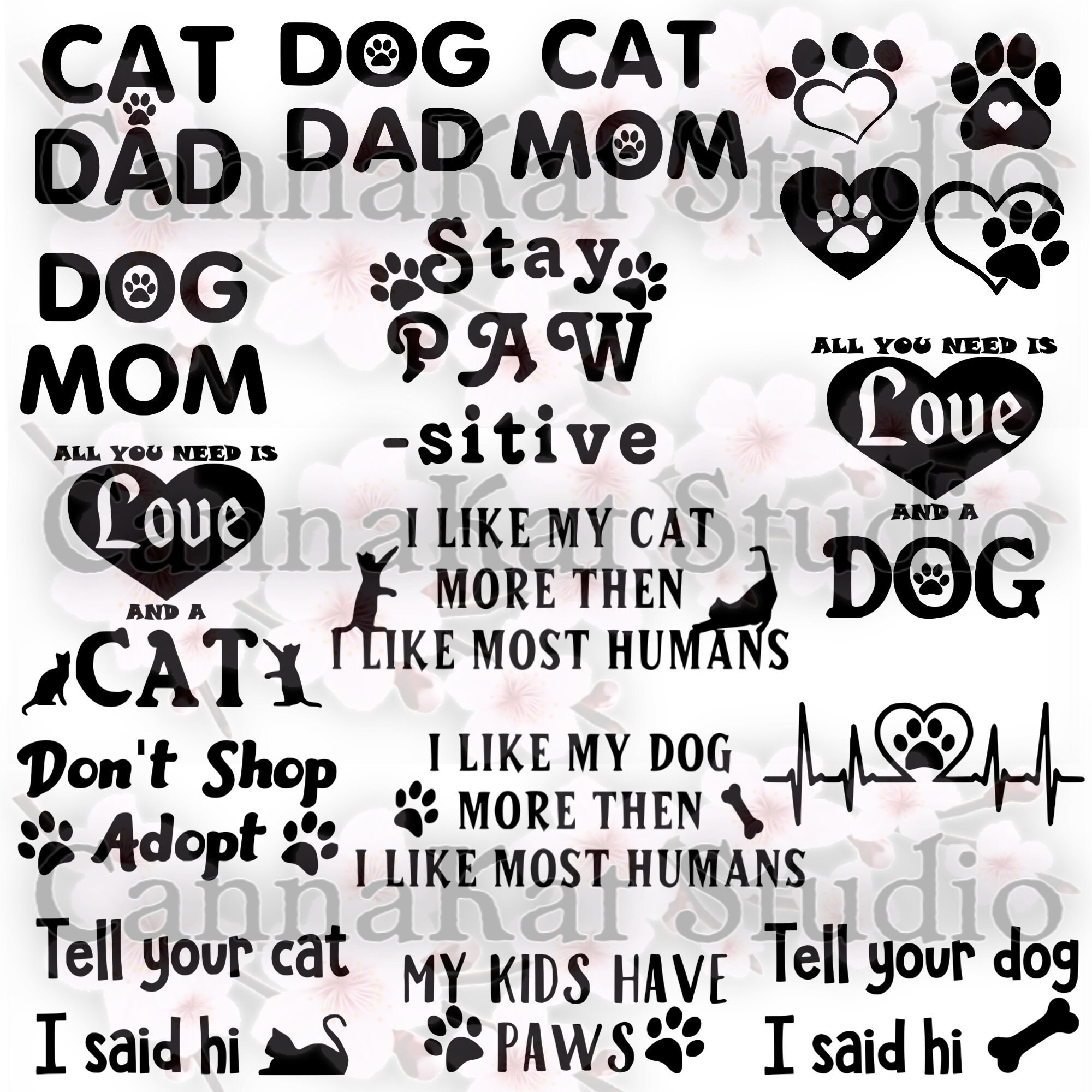 16 Pet Digital Files SVG PNG JPEG Dog Cat Kitten Puppy Fur | Etsy