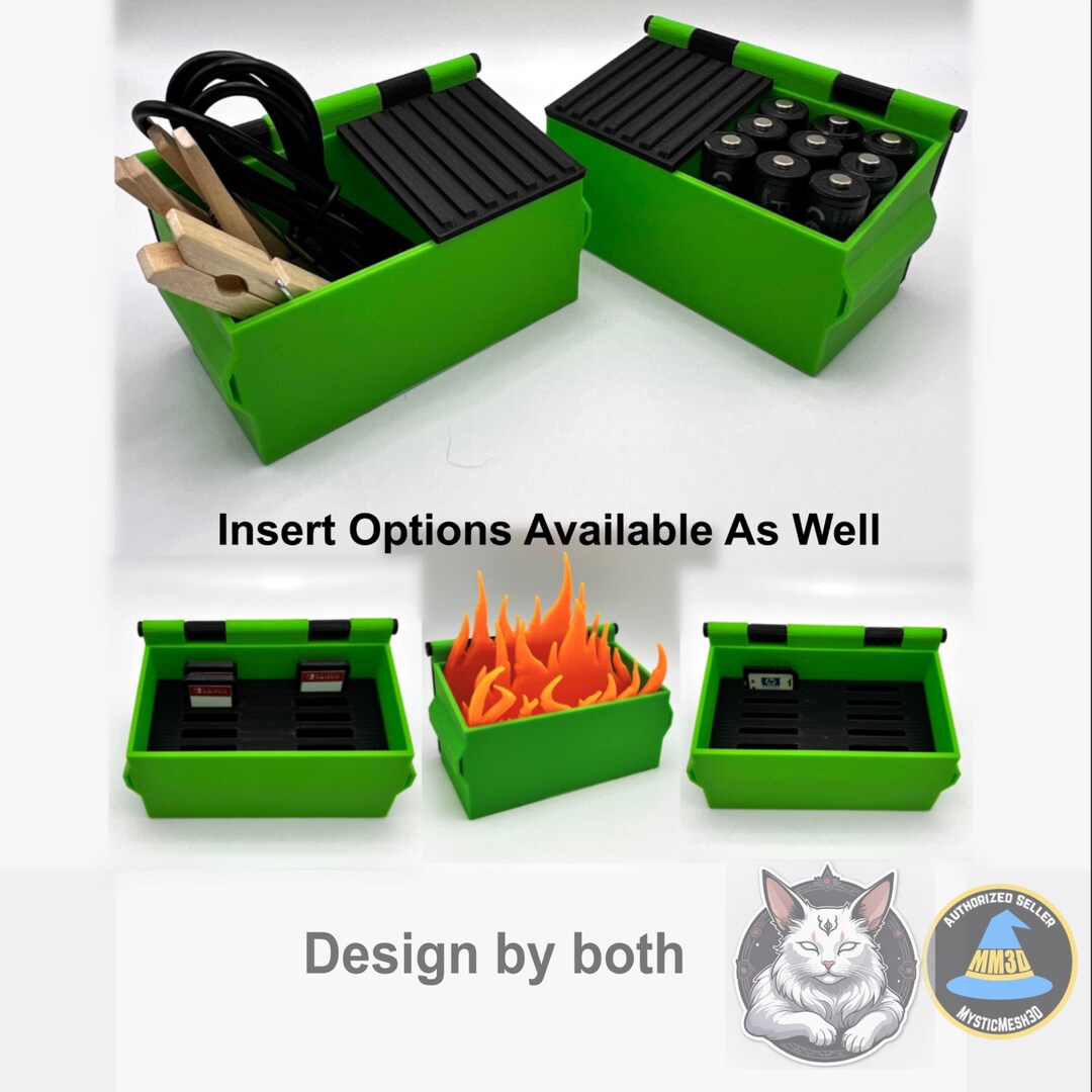 Mini Dumpster Organizer Work Office Desk Trash Fire Miniature Cute ...