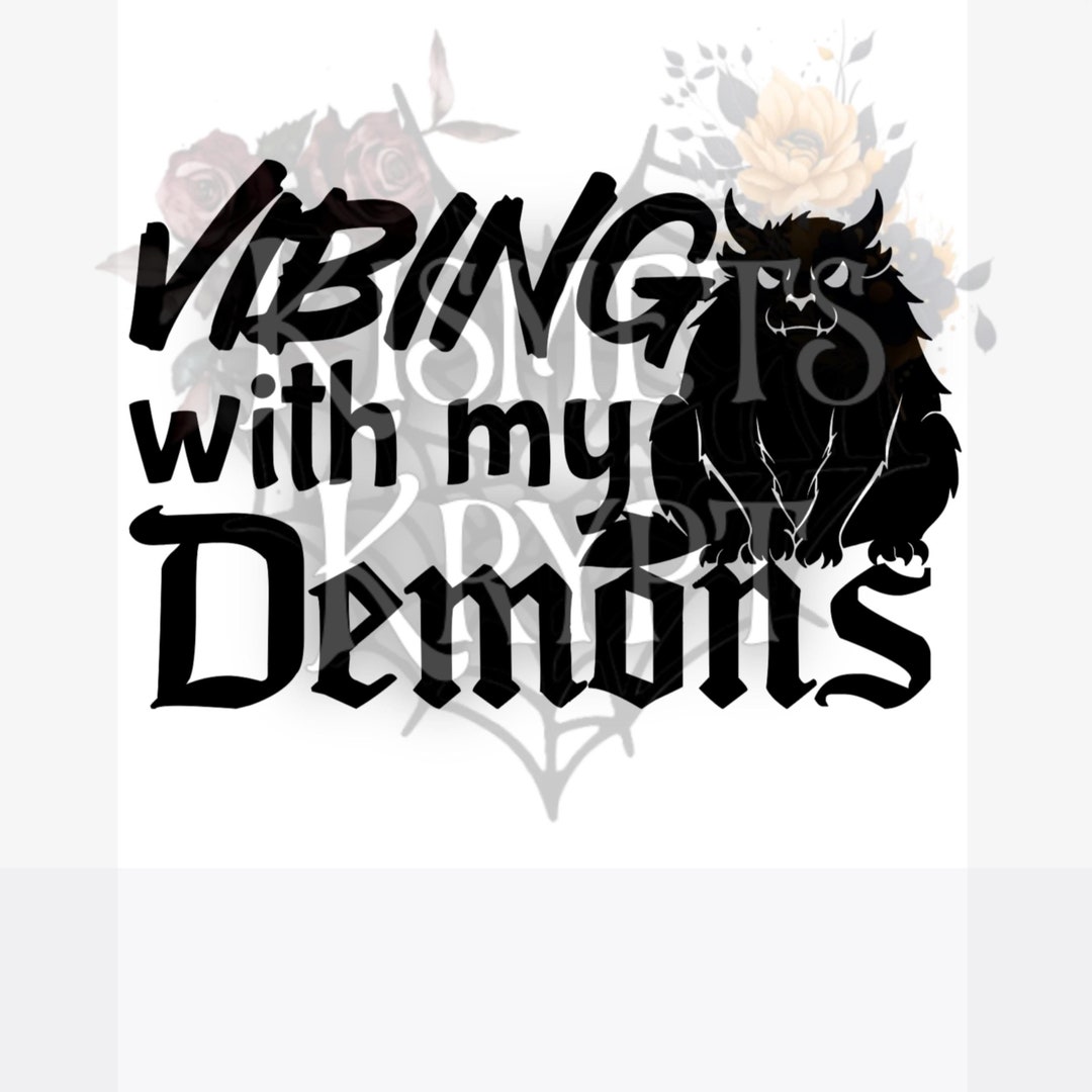 Decal Vibing With My Demons Vinyl Bumper Sticker Devil Mental Health ...