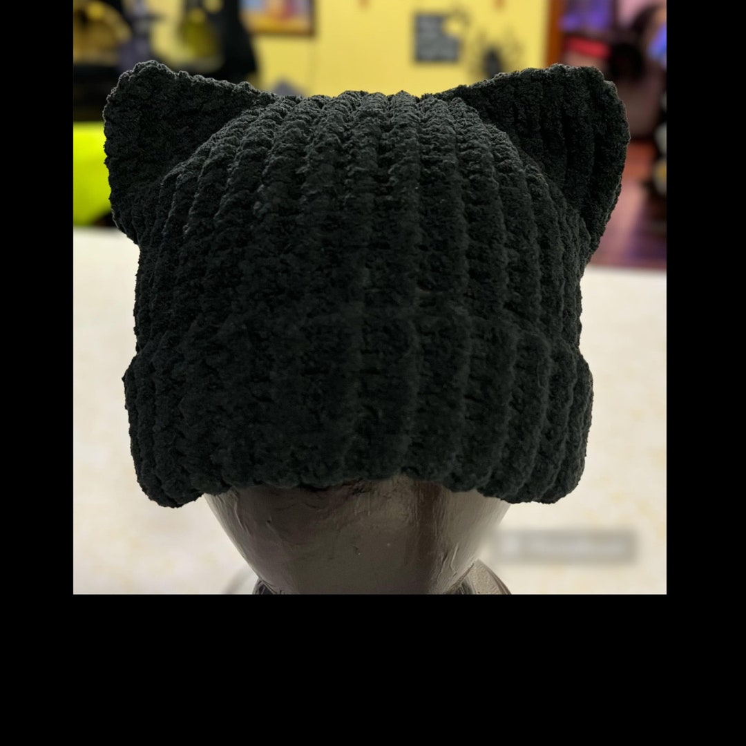 Cat Eared Hat Winter Beanie Knit Crochet Cute Gift Kitten - Etsy