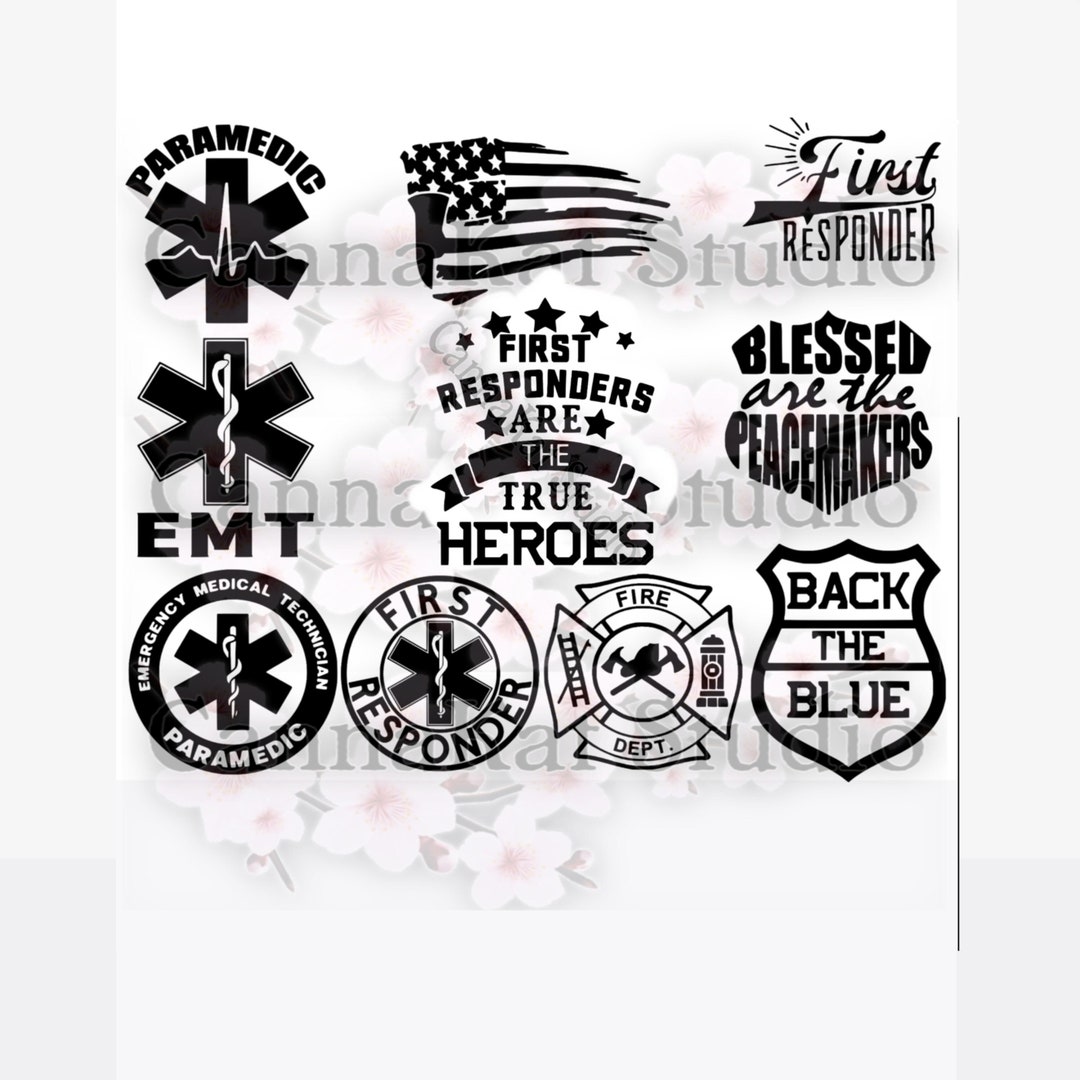 10 First Responder Digital Files. SVG PNG JPEG paramedic emt police ...