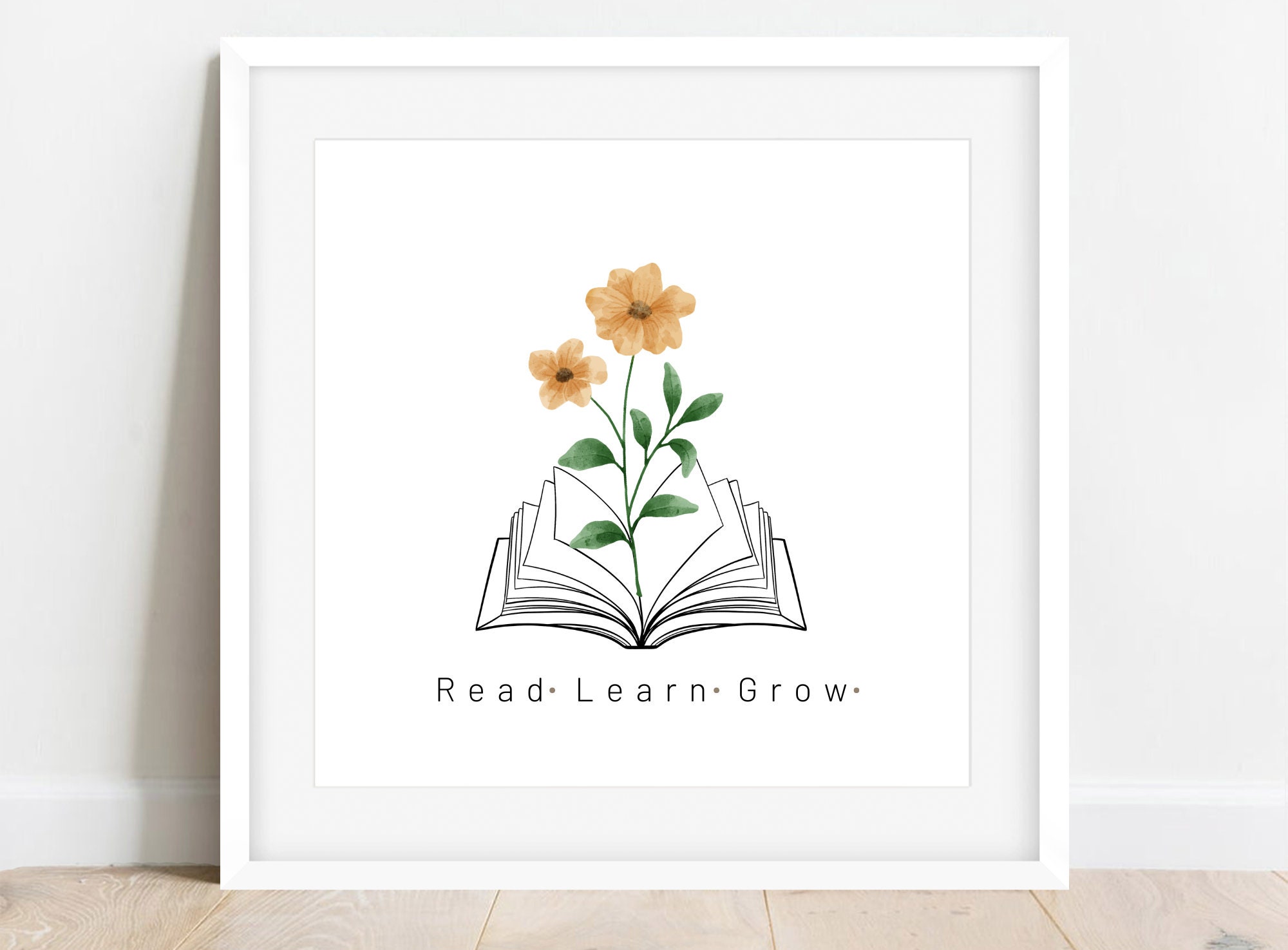 Read Learn Grow, Printable Wall Art, Positive Affirmations, Reading ...