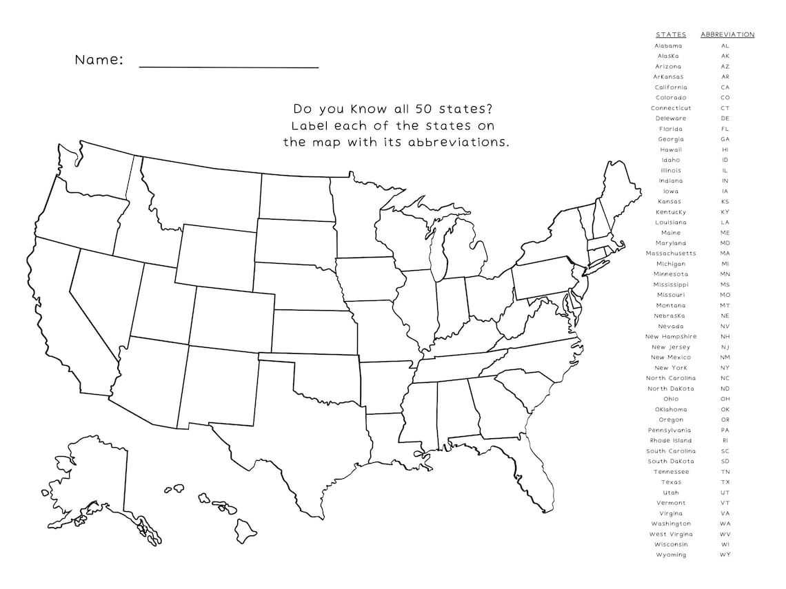 USA State Quiz, USA Map, Do You Know Your States, Homeschool Geography ...