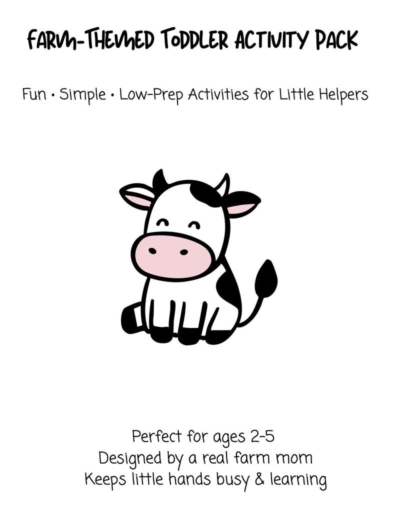 Farm Toddler Activity Pack | Printable Busy Book for Ages 2-5 - Etsy