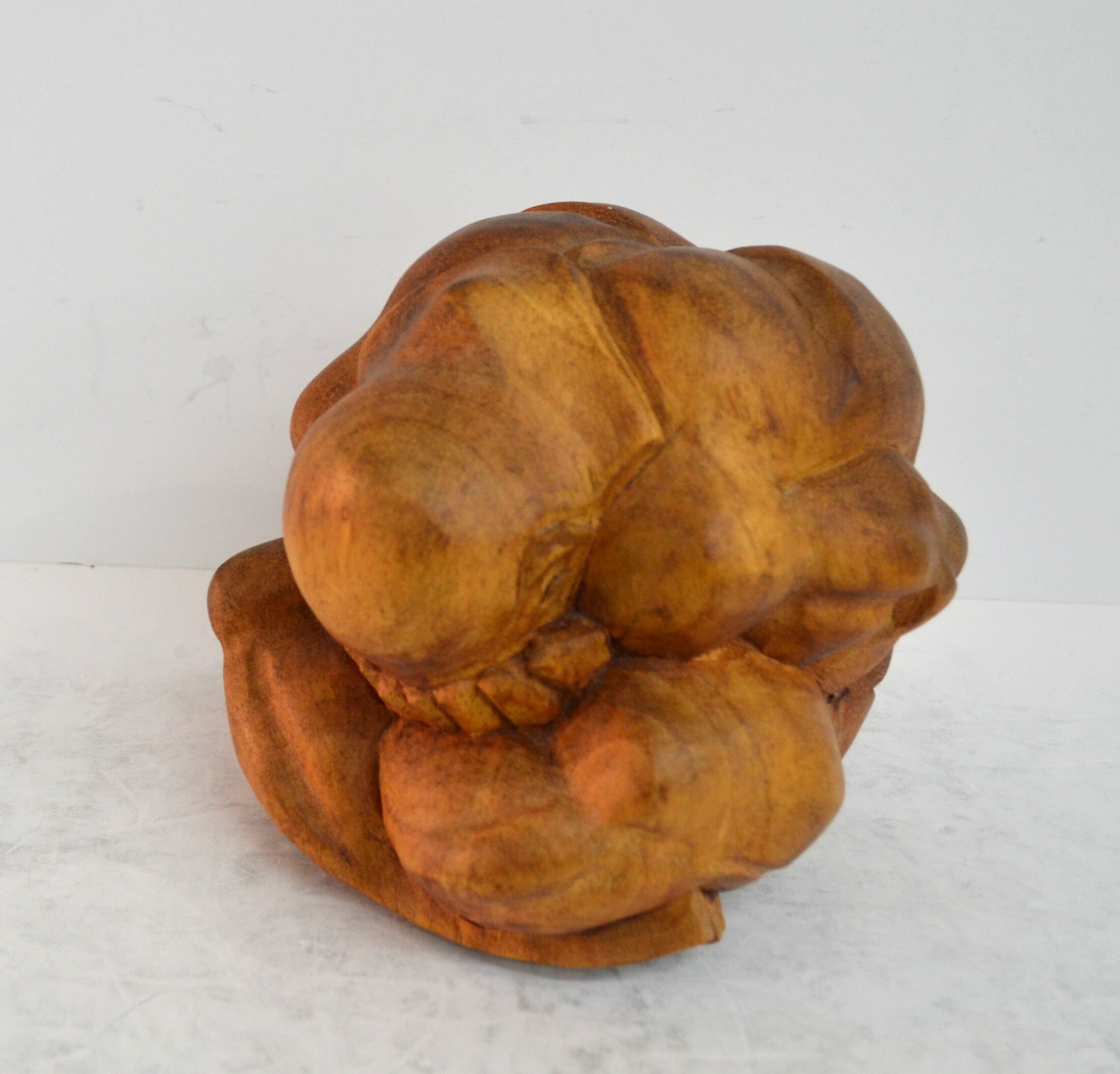 Hand Carved Wooden Sculpture of Weeping Buddha/yogi Man /orang Malu ...