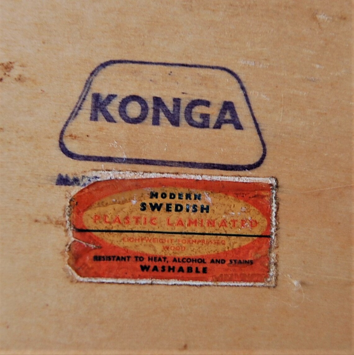Konga Krona Modern Swedish Plastic Laminated Wood Tray. Vintage From ...