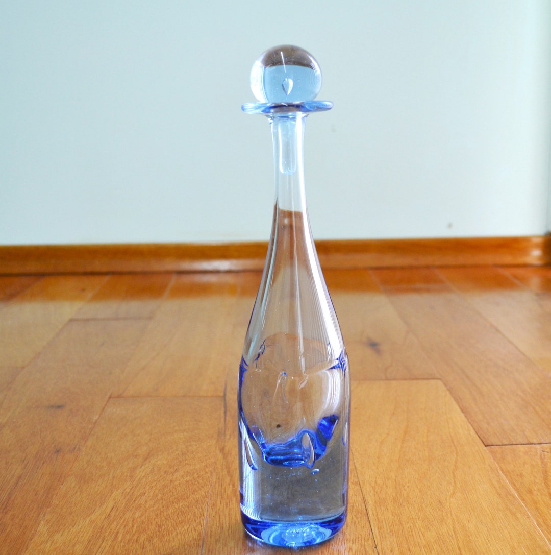 Canada Glassworks Studio Blue Glass Decanter With an Original Stopper ...