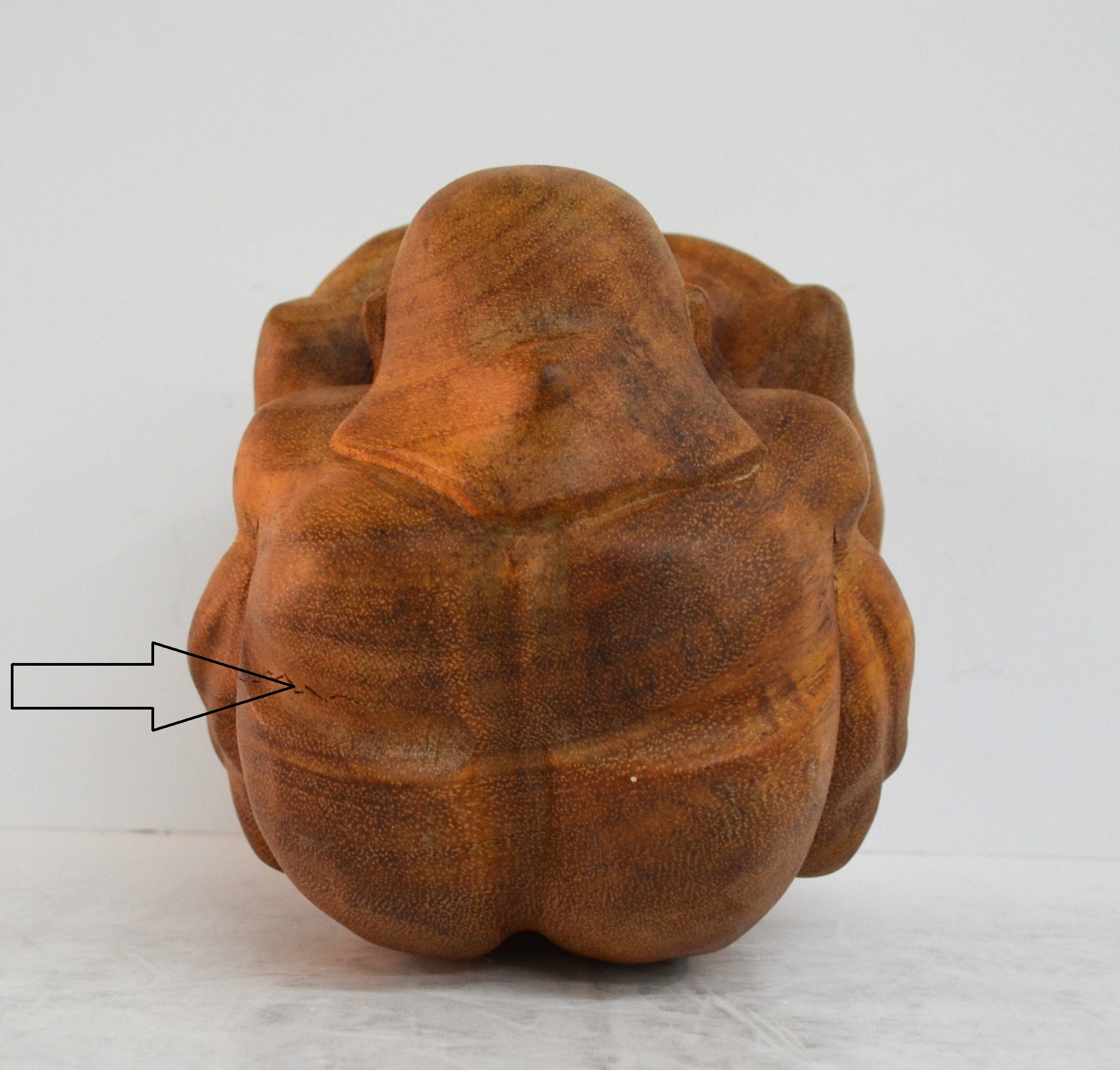 Hand Carved Wooden Sculpture of Weeping Buddha/yogi Man /orang Malu ...