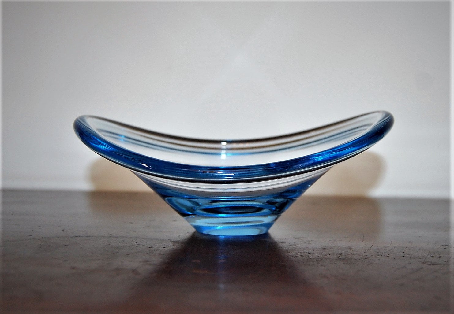 Holmegaard Blue Glass Oval Bowl. Vintage From the 50s. Made in Denmark ...