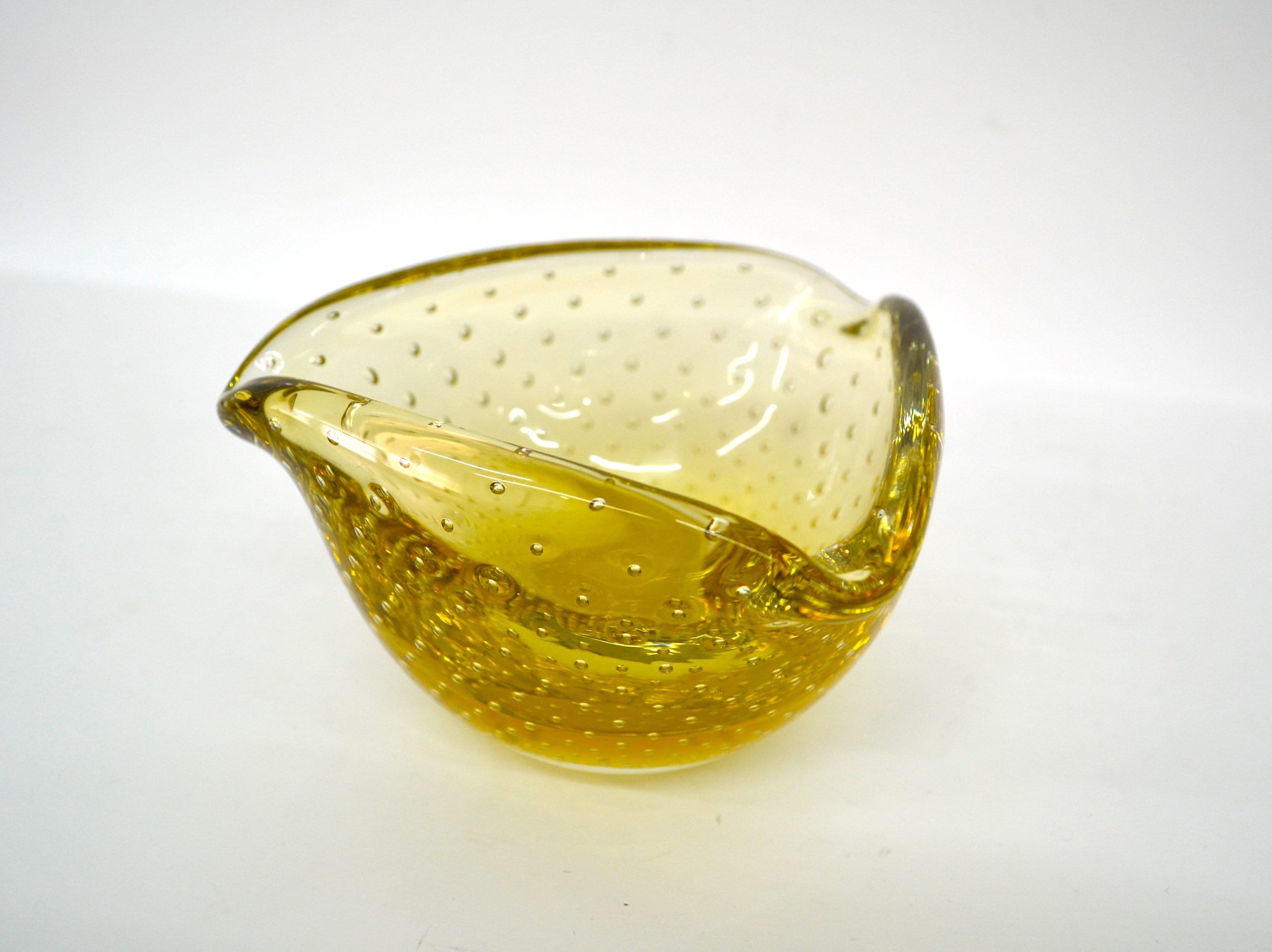 Hand Blown Controlled Bubbles Art Glass Bowl/ashtray. - Etsy